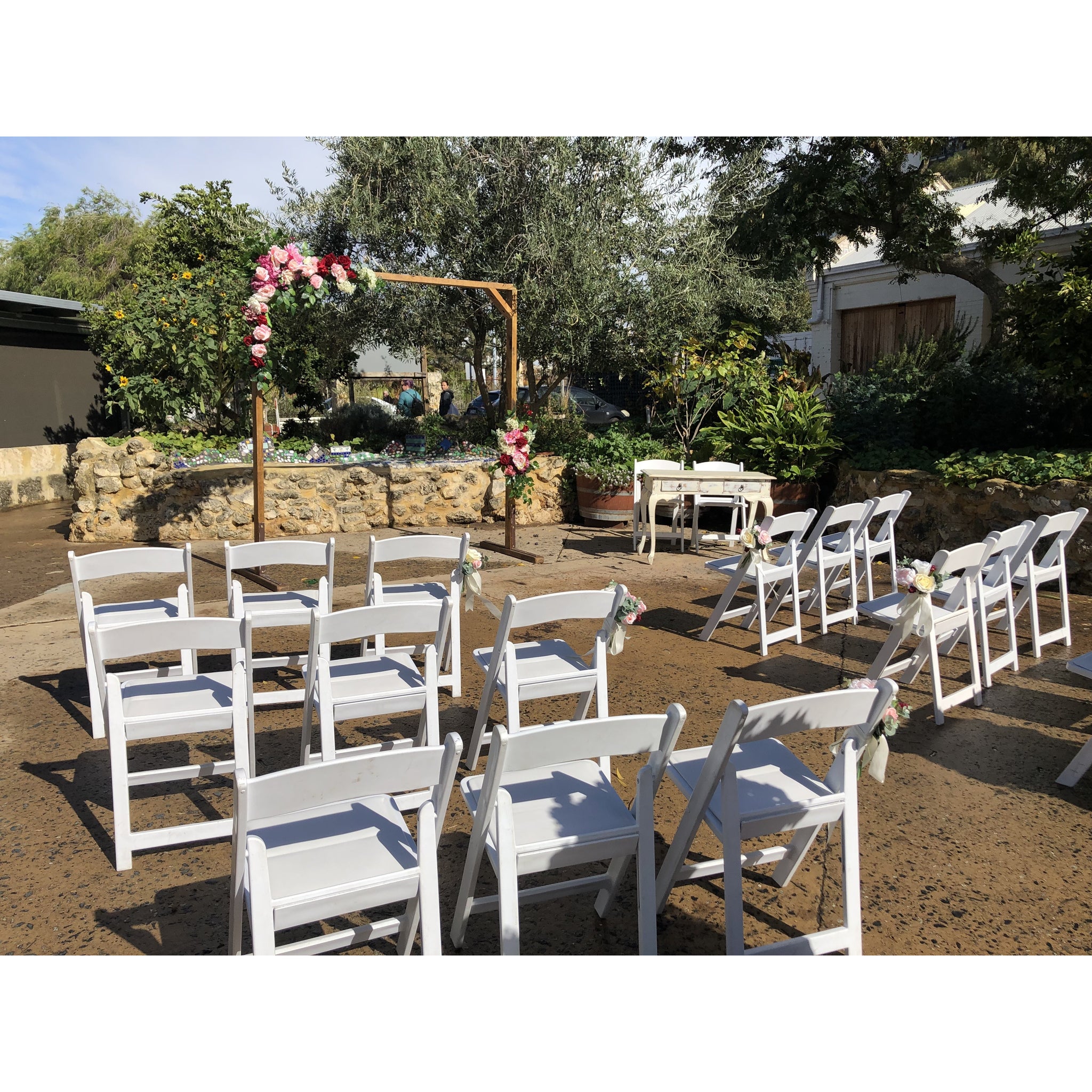 Vintage signing table – Rosy Events Hire